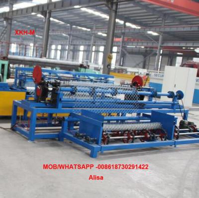 China China best PLC control double wire full Automatic Chain Link Fence Machine,Diamond Mesh Machine for sale