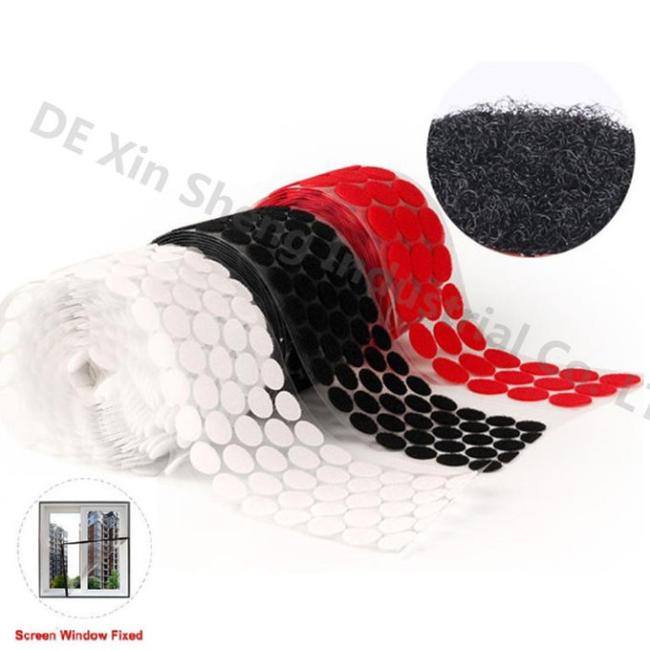 Customized Shape Round Square Heavy Duty Back Glue Self Adhesive Hook And Loop Magic Strap/ Coin/ Dots 0
