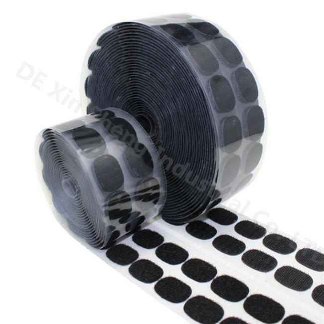 Customized Shape Round Square Heavy Duty Back Glue Self Adhesive Hook And Loop Magic Strap/ Coin/ Dots 2