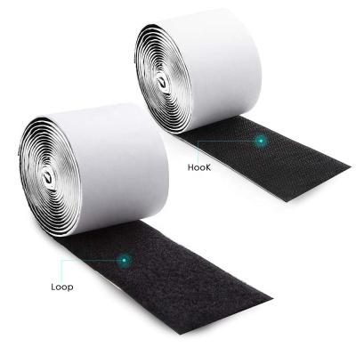 China 25mm zwarte nylon Tweezijdige Zelfklevende 25m/Roll Haak en Lijnbandsgs Te koop