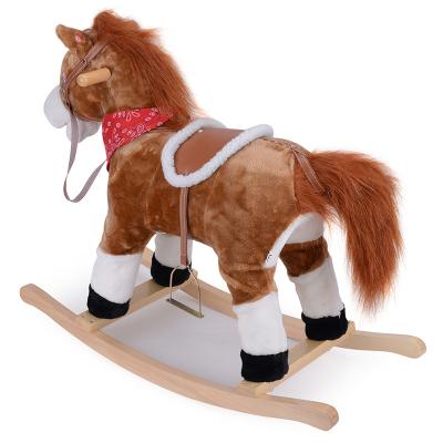 China Cavalo de balanço bonito com som e boca e cauda movente e tamanho grande claro conduzido à venda