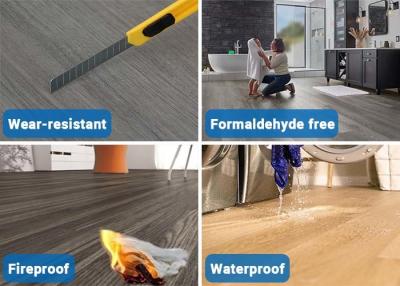 China Anti fechamento de derrapagem do clique do SPC que pavimenta as telhas de assoalho 5mm plásticas de madeira da textura 4mm à venda