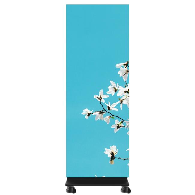 P0.7 LED Poster Display in exhibition setting