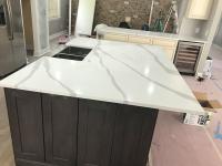 China Quartz Solid Surface Stone White Kitchen Countertops for sale