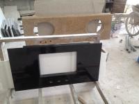 China Absolute Black Solid Granite Worktops Different Edge / Thickness Optional for sale