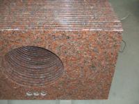 China Maple Red Granite Work Tops Polished Solid Surface High Hardness / Density for sale