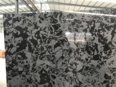 Cina Lastra nera del quarzo di 1400mm x di 3000, lastra solida dell'isola del quarzo di alta durezza in vendita