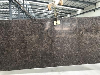 Cina Marmo come la superficie solida dello specchio di colore elegante di Brown della lastra della pietra del quarzo in vendita