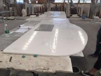 China Prefabricated Solid Quartz Stone Countertops Beveled Processed Edge for sale