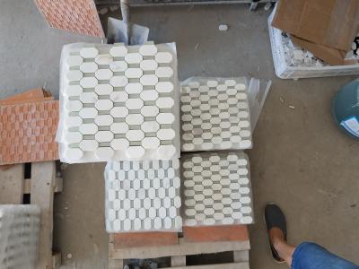 Cina Mattonelle bianche del marmo di Carrara di esagono artificiale, mattonelle bianche di esagono di Carrara dell'hotel in vendita