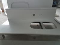 China prefabricated Solid Surface Worktops With Backsplash Side Splash Aprons for sale
