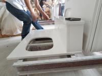China prefabricated Solid Surface Worktops With Backsplash Side Splash Aprons for sale