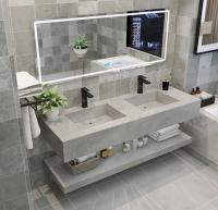 China Engineering Stone Integrated Bathroom Vanity Countertops for sale