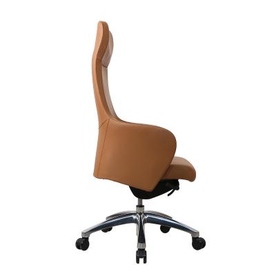 Cina Alluminio ergonomico del blocchetto della sedia di cuoio dell'ufficio di Brown multi in vendita