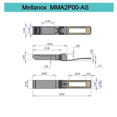 끼워 넣을 수 있는 멜라녹스 SFP 송수신기 모듈 MMA2P00-AS 25GbE LC-LC SR 최고 100m