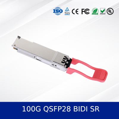 中国 100G QSFP28 BIDI SR 光トランシーバーモジュール 高密度 低消費電力 デュアル波長設計 販売のため