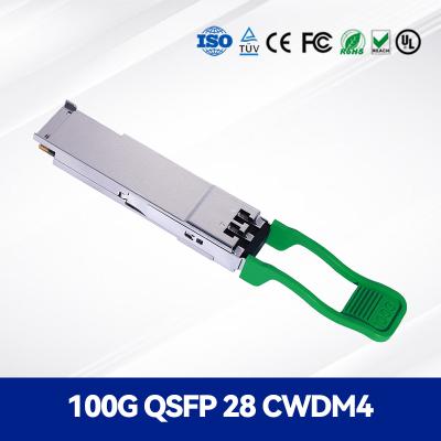 中国 高速光トランシーバーモジュール 100G QSFP28 CWDM4 2km バックボーン & メトロ、アクセス & アグリゲーション用 販売のため