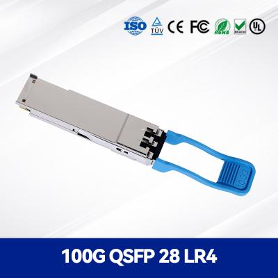 中国 QSFP28 LR4 100G オプティカルトランシーバー 1310nm 10km DOM LC データセンターおよび高速ネットワークのためのシングルモードファイバー 販売のため