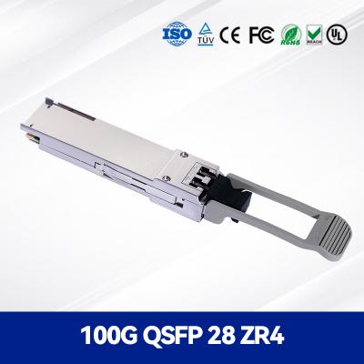 中国 データセンター向けプレミアム100G QSFP28 ZR4 80KM光ファイバートランシーバーモジュール 販売のため