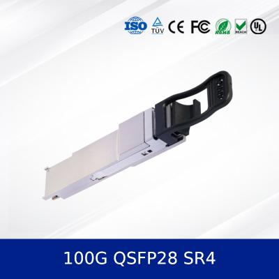 中国 QSFP-100G-SR4 100GBASE-SR4 QSFP28 光トランシーバーモジュール 850nm 100m DOM MPO-12 MMF 光ファイバトランシーバ 販売のため