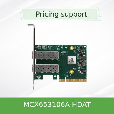 China Dual Port Ethernet HDR 200GbE Mellanox Network Card VPI Adapter MCX653106A-HDAT ConnectX 6 QSFP56 for sale