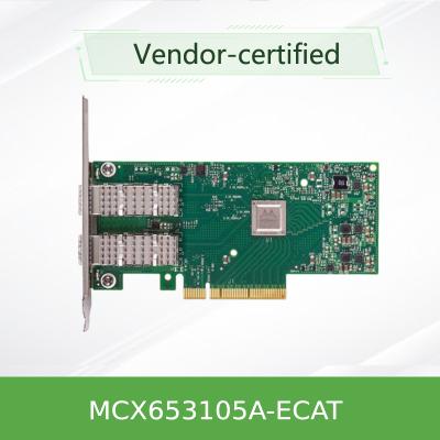 중국 MCX653105A-ECAT 커넥트X-6 VPI 어댑터 카드 100Gb/S HDR100 EDR IB 100GbE 단일 포트 QSFP56 판매용