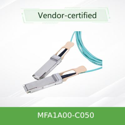 中国 QSFP LSZH メラノックス AOC アクティブ オプティカルケーブル MFA1A00-C050 100GbE 50m 新品・オリジナル 販売のため