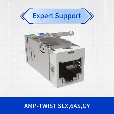 China SL Series Modular Jack RJ45 Connector with 10GbE Support IEEE 802.3bt PoE++ and Full 360-degree Shielded for sale