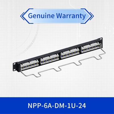 China NETCONNECT Category 6A 24 Port 1U Rack-Mountable Patch Panel for High-Density Network Installations for sale