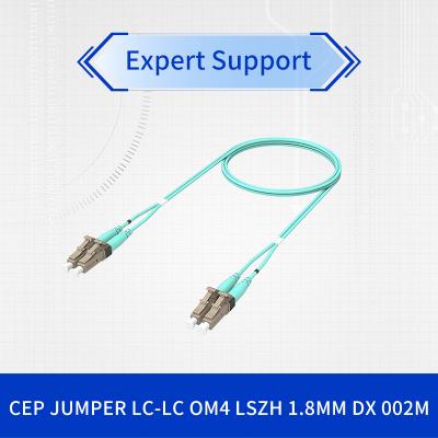 China CommScope OM4 LC-LC Duplex Fiber Optic Patch Cord, 50/125μm Multimode, Aqua, LSZH Jacket, 1.8mm for sale
