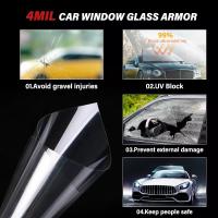 China 4 Mil PET Car Windshield Protection Film 90% VLT UV Proof Anti Shatter Glass Safety Security 1.22x30M for sale