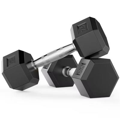 China Cast Iron Fitness Equipment Hex head Rubber weights set and Dumbbells for sale