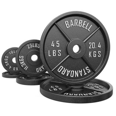 China Home Gym Strength Training Bumper Grip Plate Free Weights 50mm Iron Weight Plates Disc for sale