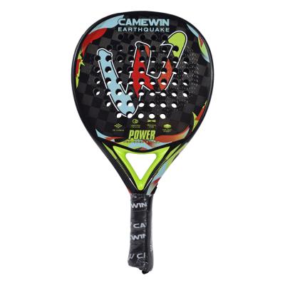 China High Quality 18k Carbon Custom 3D Hexagon  Glossy  Teardrop/round/diamond Shape Padel Racket for sale