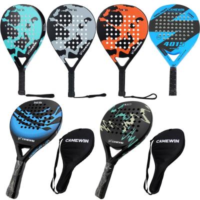 China IN STOCK Factory Price Round Diamond Teardrop Tennis Padel Bat Carbon 3K 18K Paddel Racquet 38mm Padel Racket for sale