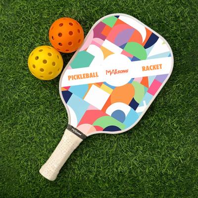China 14mm Core Long Handle Spinny Carbon Friction Surface Reactive Honeycomb Polymer Core Pickleball Paddle for sale