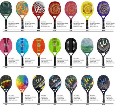 China In Stock 50% Carobon/ Full Carbon/3K Carbon 22mm Grit Surface EVA Foam Beach Tennis Racket for sale