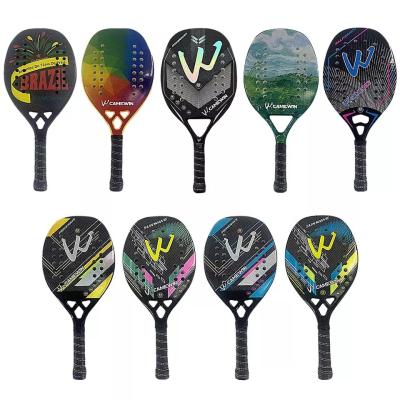 China 2023 High Quality Full Carbon Fiber 3k 12k 18k 24k Glass Fiber Beach Tennis Racket for sale