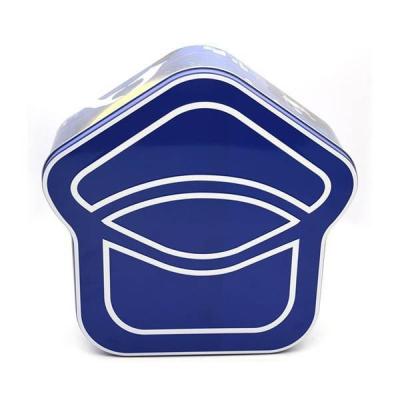 China Huis Gevormd Tin Box Decorative Tin Containers met Afzonderlijk Deksel Te koop