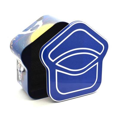 Cina Camera Tin Box Decorative Tin Containers a forma di con il coperchio separato in vendita