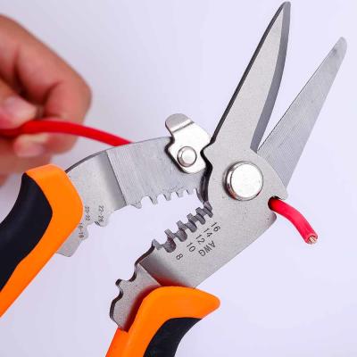 China 266g Long Cuttings Combination Shears Multifunctional Stainless Steel Wire Cutter for sale