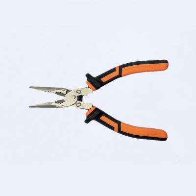 China Gripping 207mm Long Chain Nose Pliers Nickle Plated Cable Lug Crimping Tool for sale