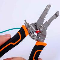 China 175mm Multi-Function Wire Stripper Cutter Crimper Pliers 4Cr13 for sale