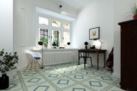 China PVC Self Adhesive Geometry Puzzle Square Floor Tile 12x12 Inch 2.0mm Thick for sale