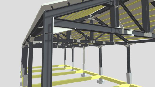 Steel building interior structure