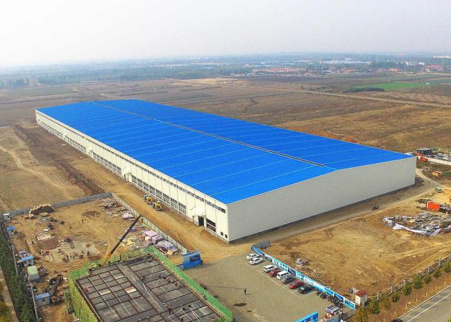 Steel structure workshop exterior view