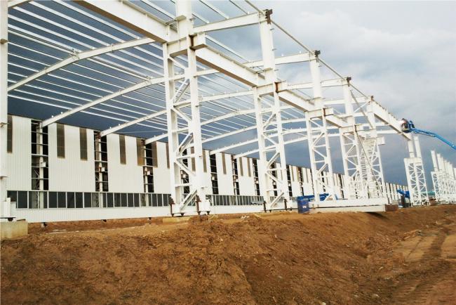 Steel structure workshop exterior view