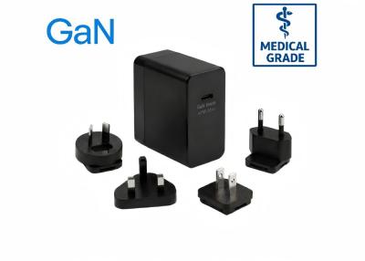 China PD 45W GaN USB-C Medical AC Adapter Power Supply Interchangeable Plugs 5V 9V 12V 15V 20V Multi-Voltage Output for sale