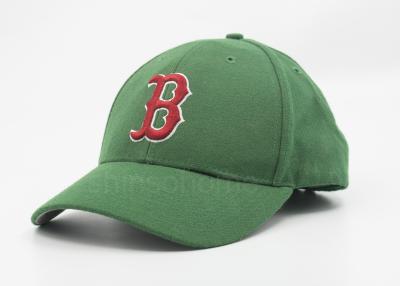 Cina Pannelli unisex 100% della visiera 6 dei berretti da baseball di verde della saia del cotone di modo in vendita