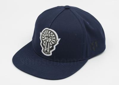 Cina I cappelli tessuti scuri pieni cinque di Snapback del cotone della toppa rivestono, chiusura di plastica regolabile in vendita